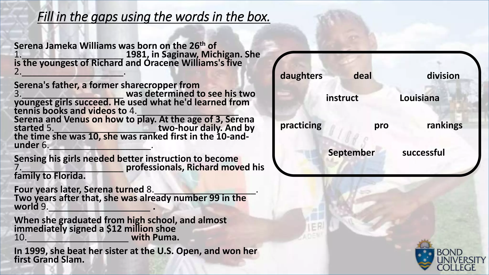 Reading Serena Williams | PPT