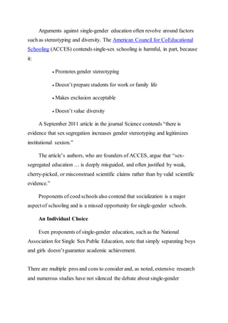Reading single-sex education | DOCX