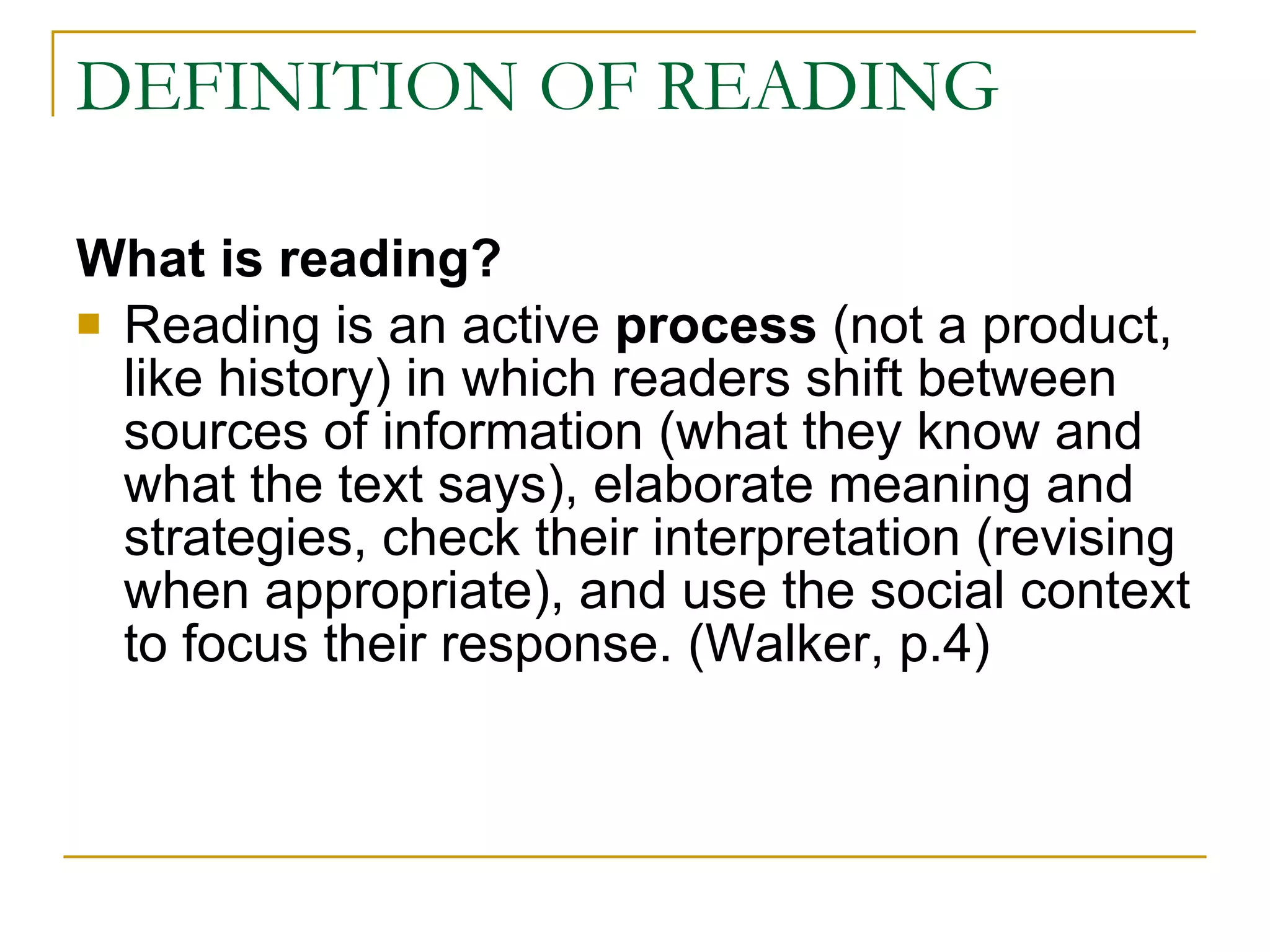 The Reading Acquisition Framework | PPT