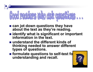 Cognitive Reading Strategies - Overview | PPT