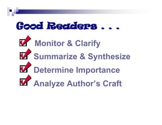 Cognitive Reading Strategies - Overview | PPT