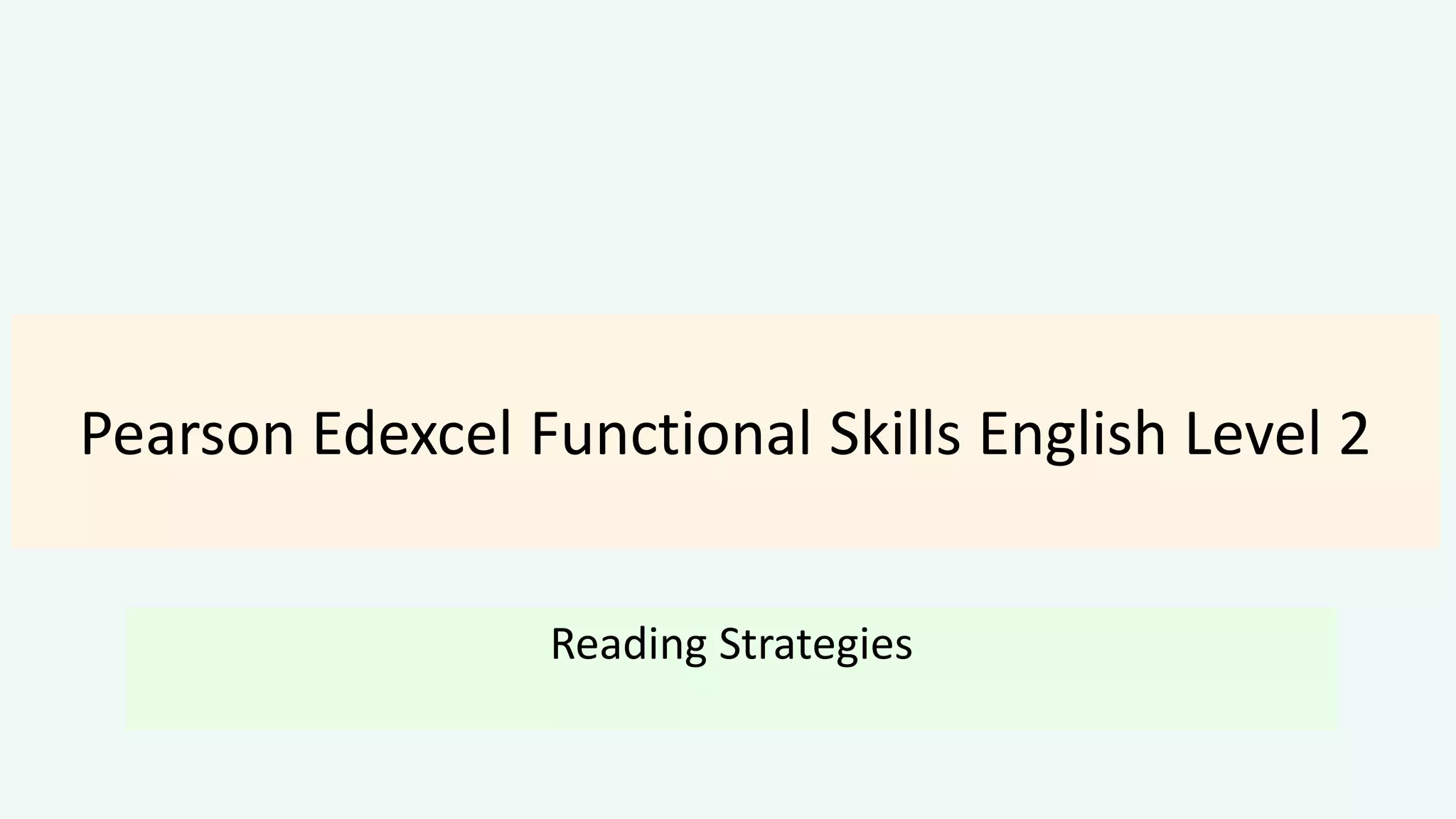 FS English Level 2 – May 20, 2023 (Reading: Reading strategies). | PDF