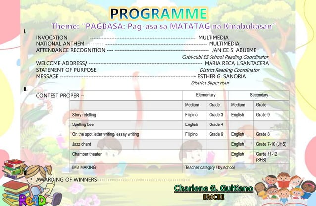 National Reading Month Celebration-Tarpapel | PPTX