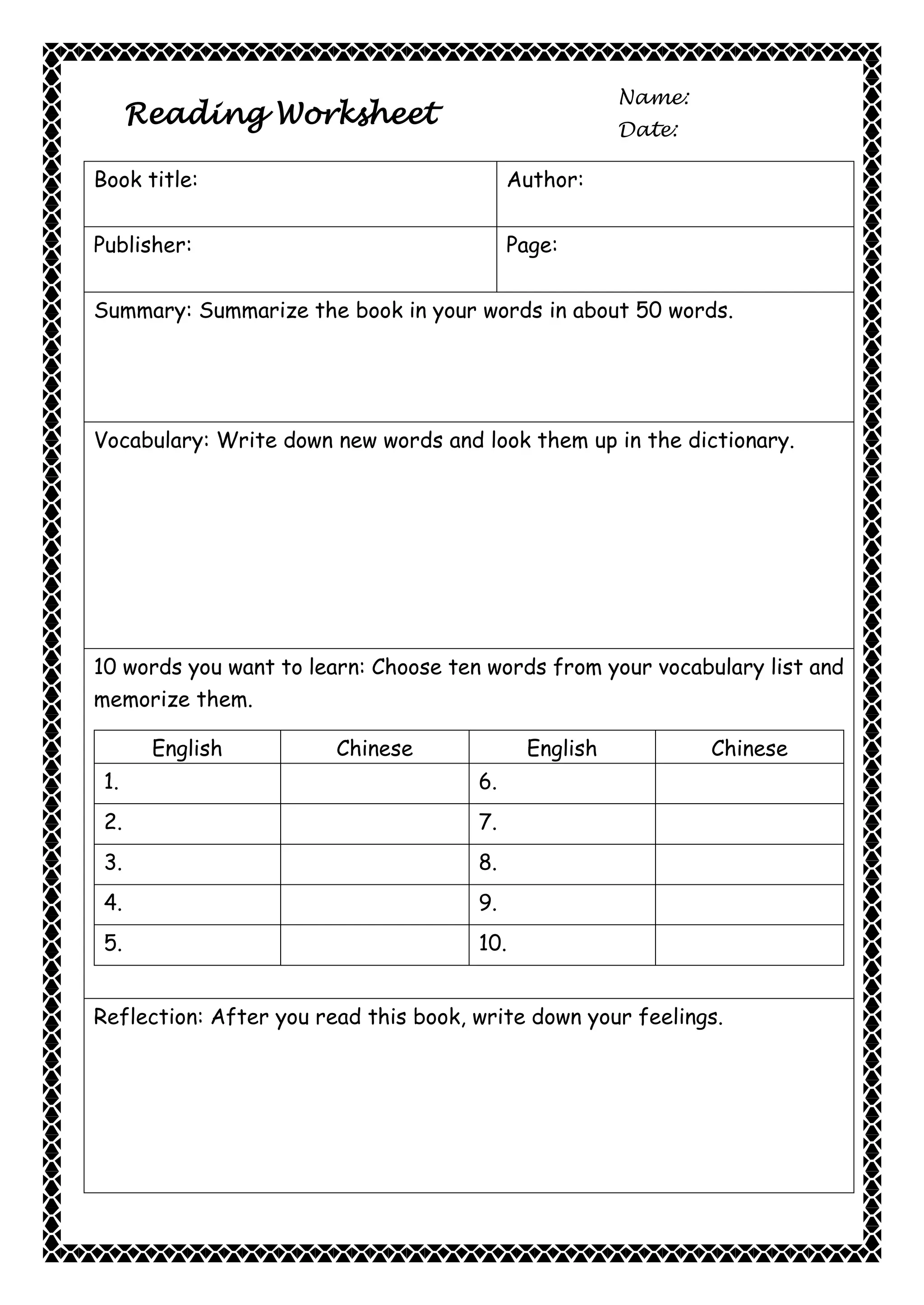 Reading worksheet (writing acivities) | PDF