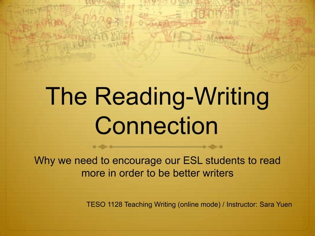Reading writing connection | PPTX | Education