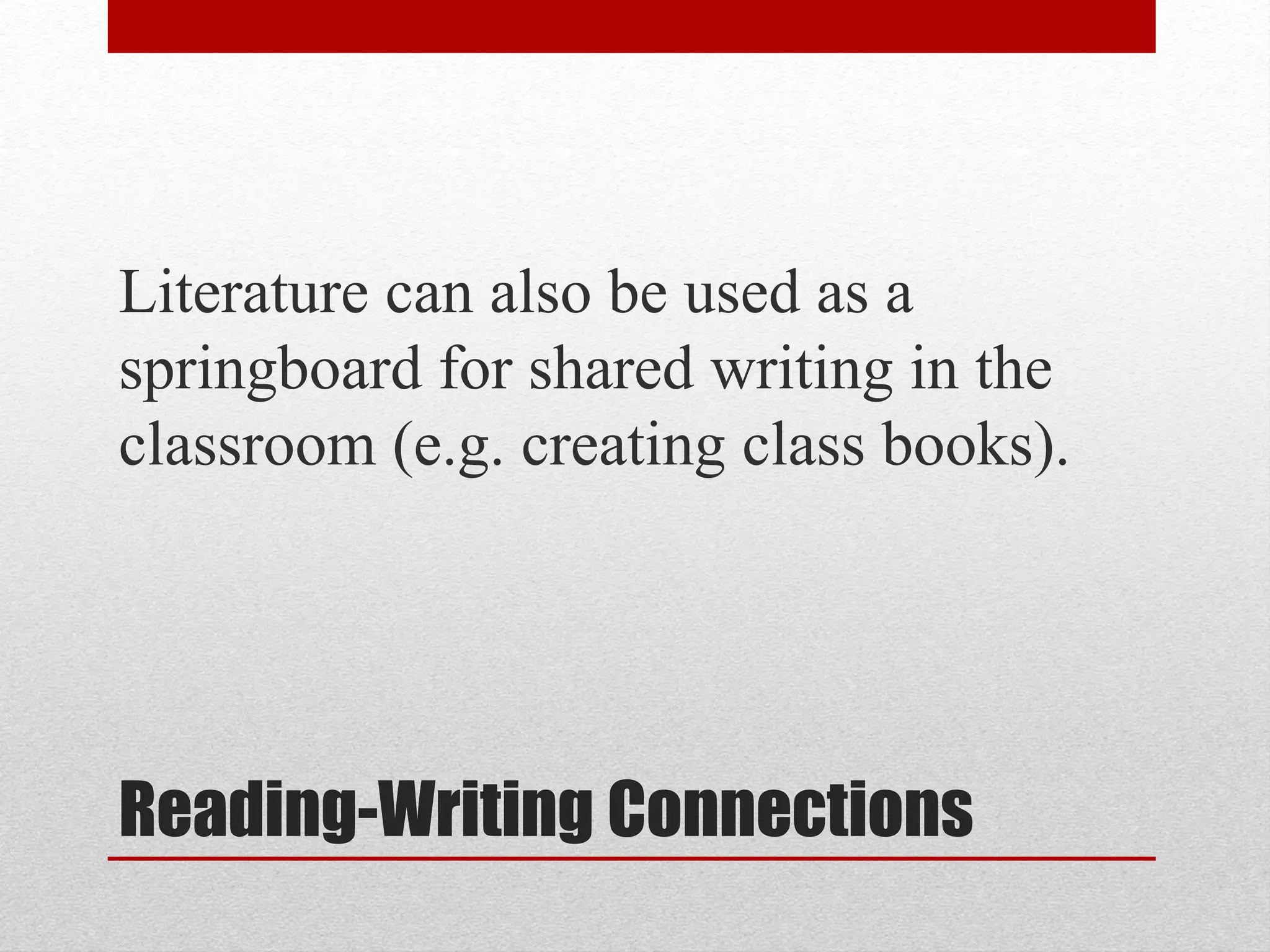 Reading writing connections | PPTX