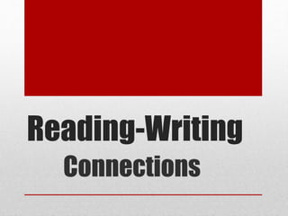 Reading writing connections | PPTX