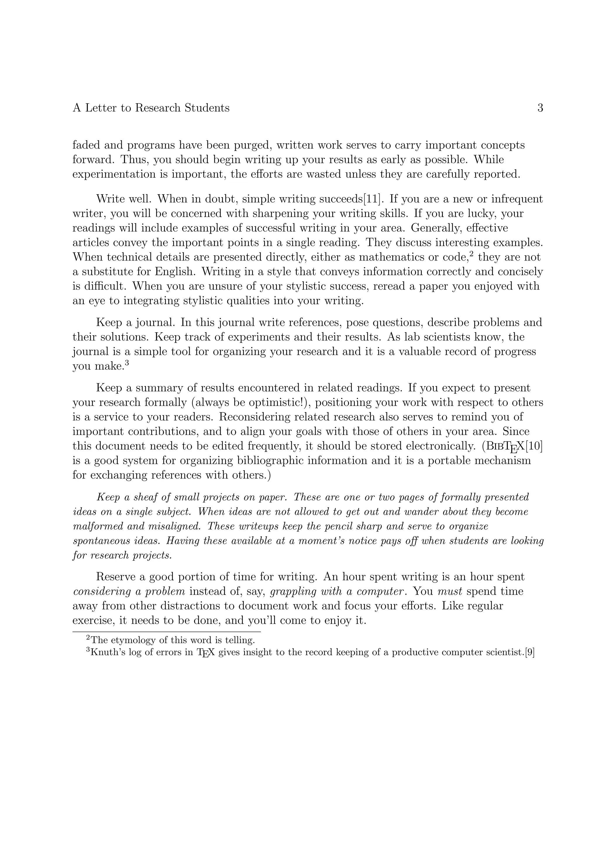 Reading1 A Letter To A Research Students | PDF