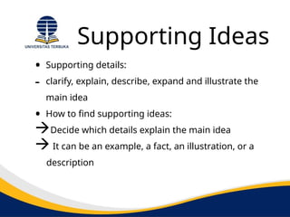 Main and Supporting Ideas of reading materials | PPT