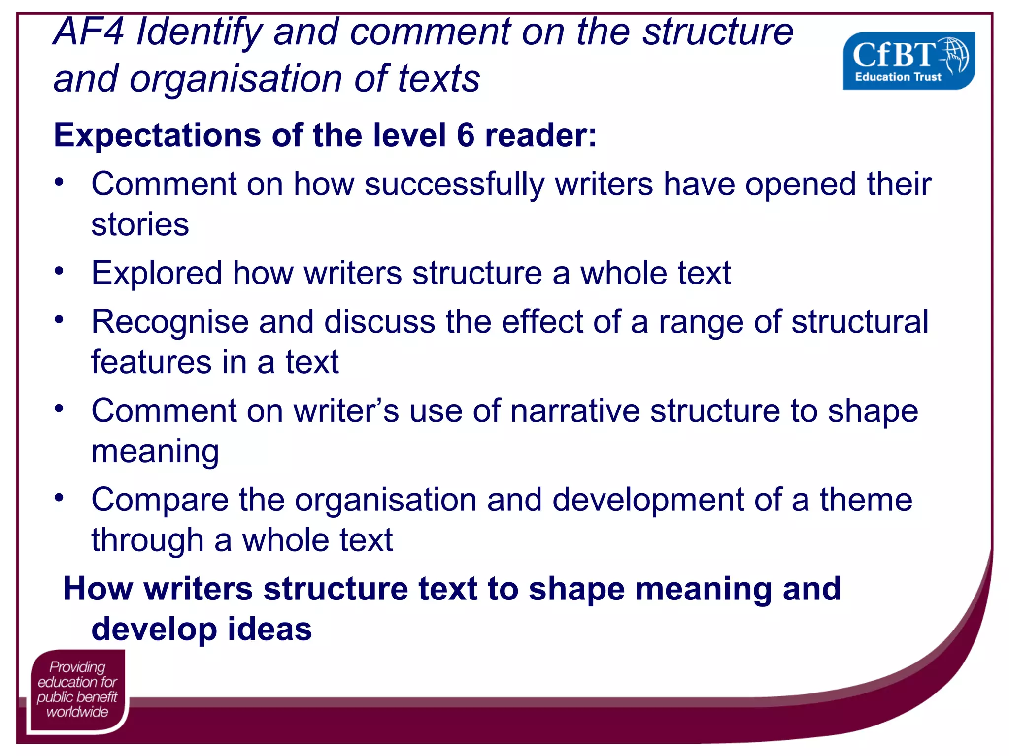 Reading 3 – writing links and encouraging wider reading | PPT