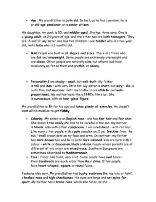 Reading about how to describe people....... | PDF