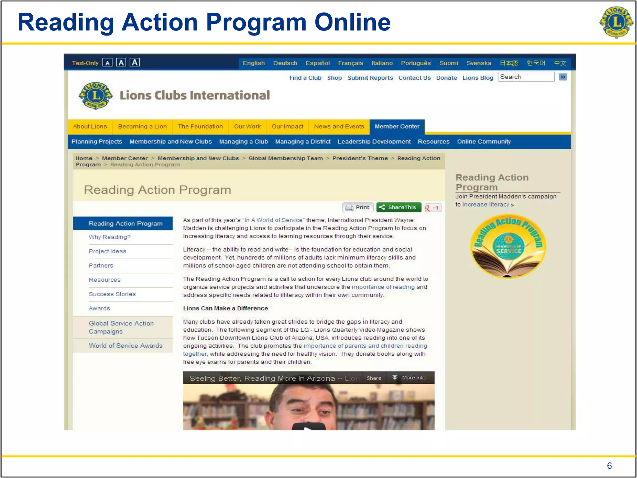The Reading Action Program | PPTX