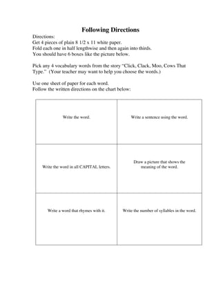 Reading activities click clack moo | PDF