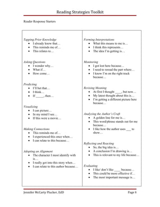 Reading Activities (pre, during, post) | PDF