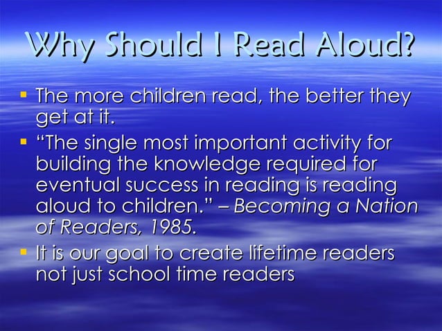Reading aloud 2011 | PPT