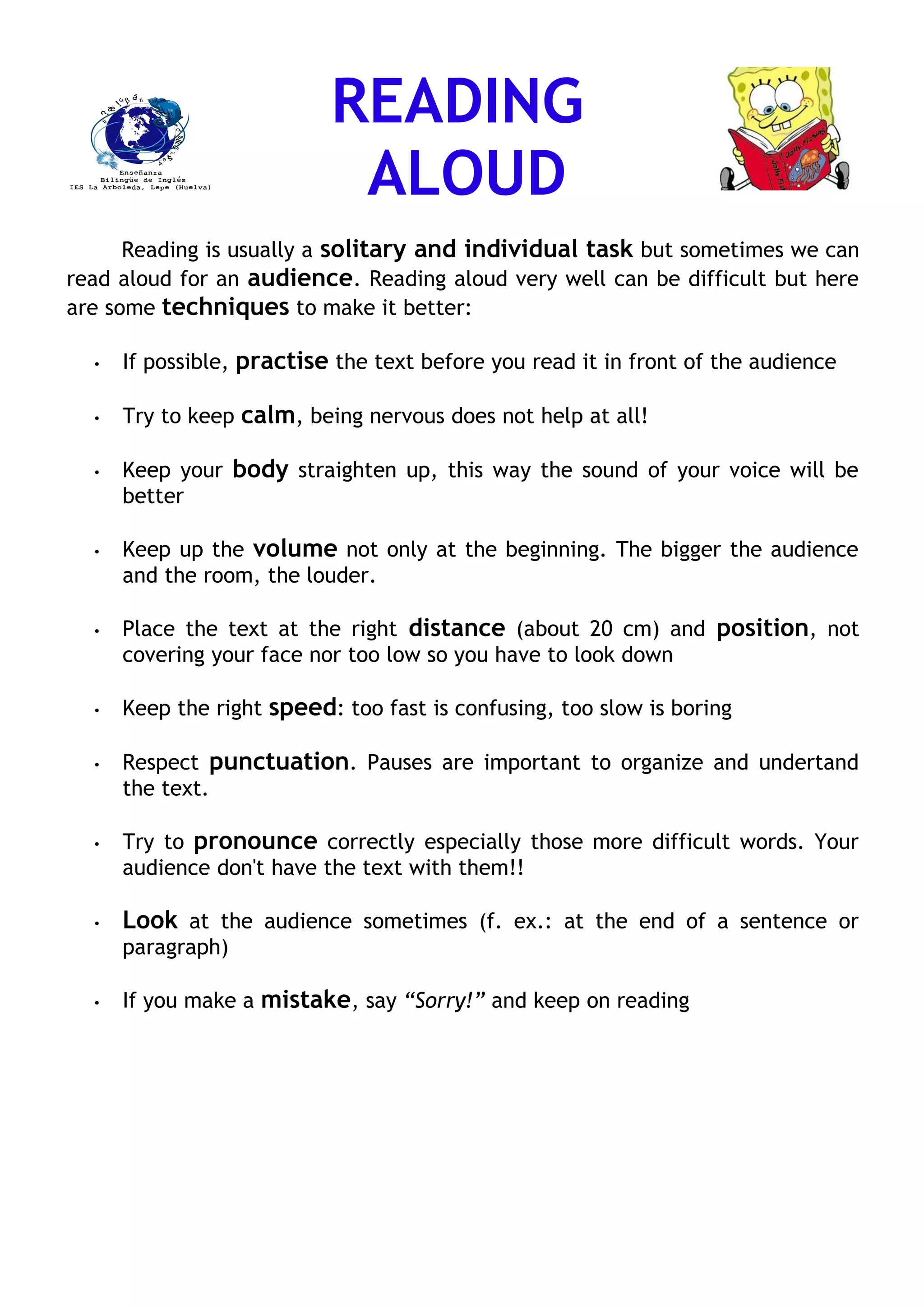 Reading aloud techniques | PDF