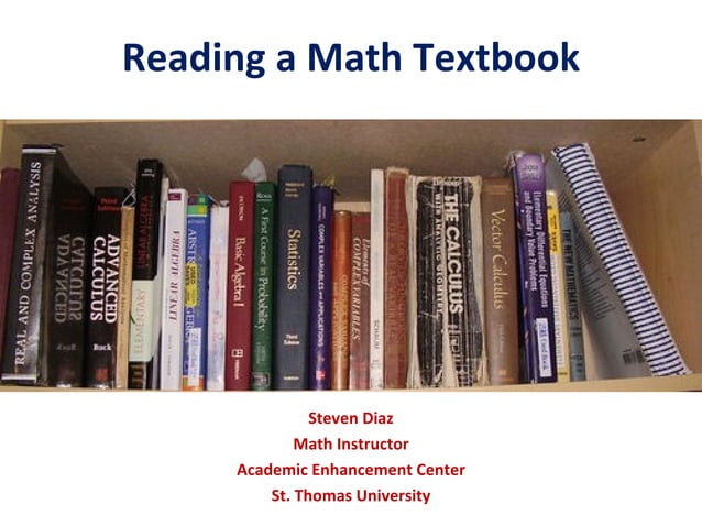 Reading A Math Textbook | PPT | Educational Assessment | Education
