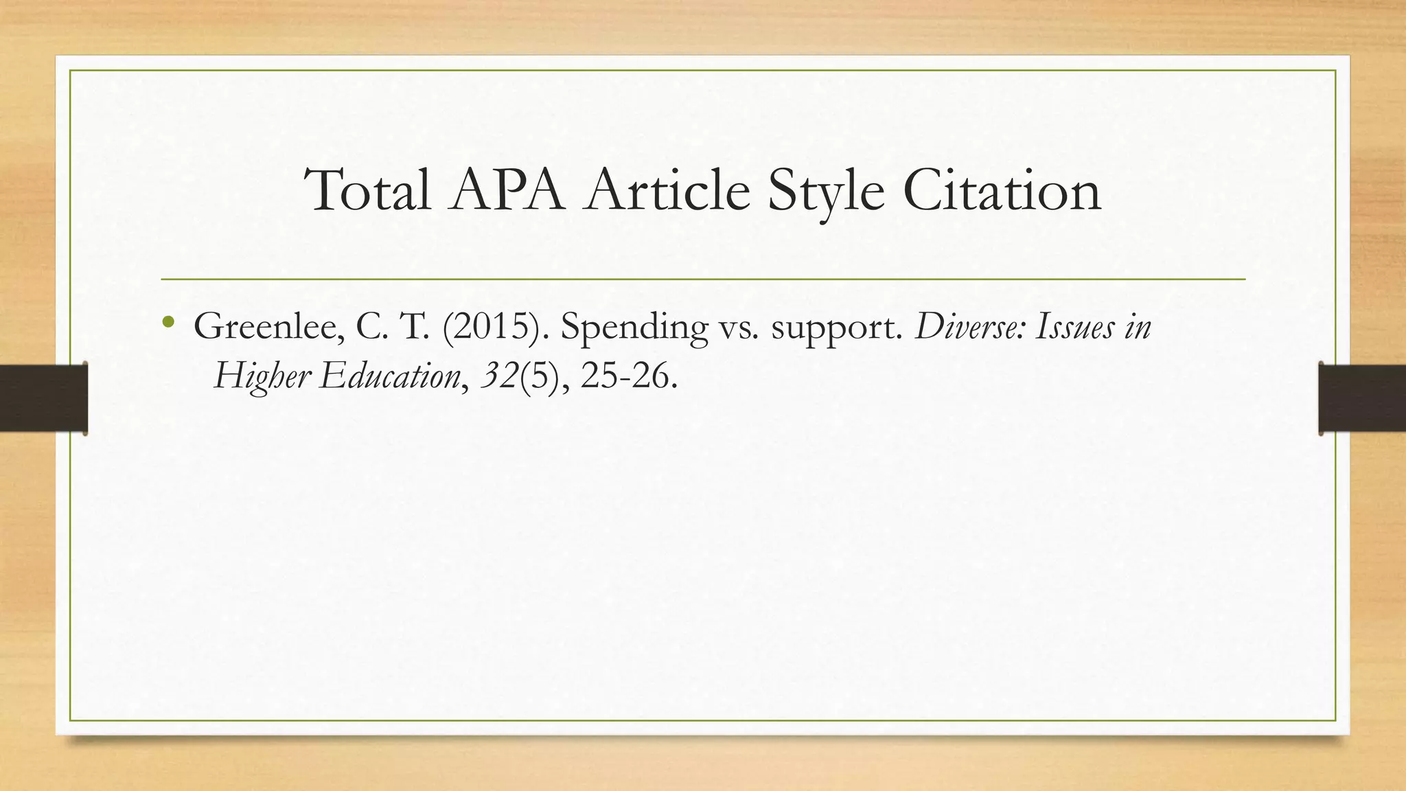 Reading an APA Citation | PPT