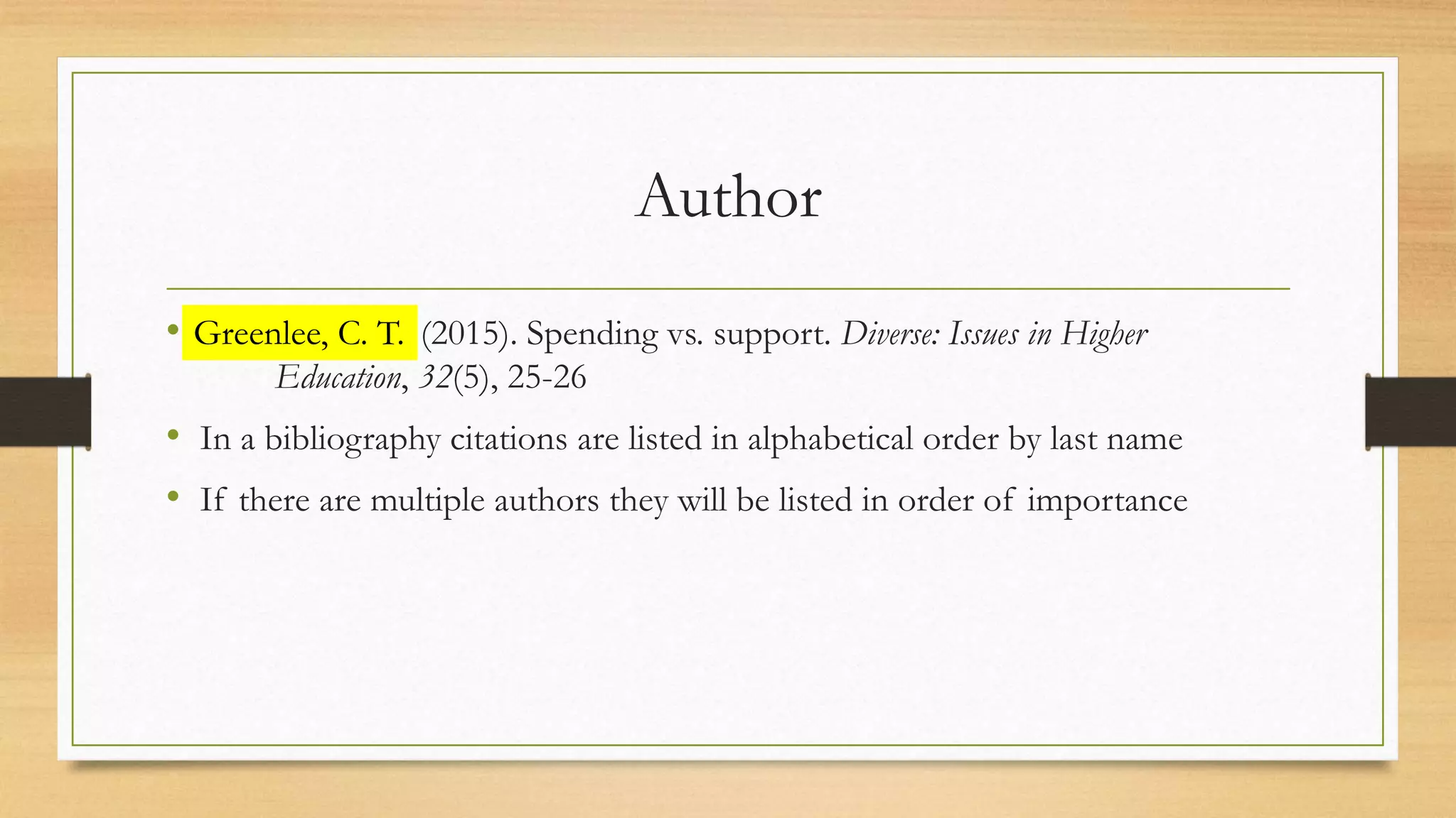 Reading an APA Citation | PPT