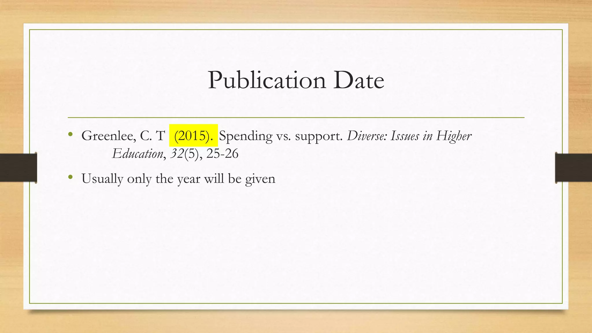 Reading an APA Citation | PPT