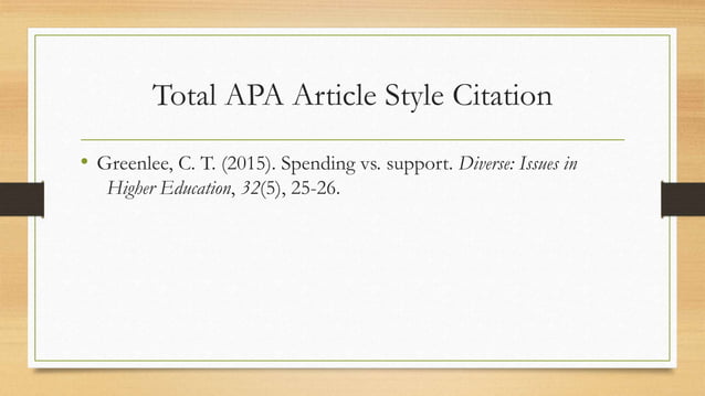 Reading an APA Citation | PPT