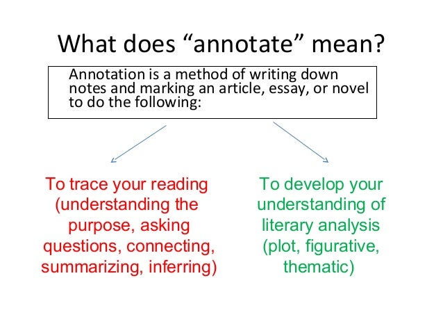 Reading and Annotation
