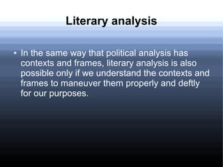 Contexts/ Frames for Reading Poetry and Fiction | PPT
