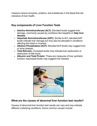 Reading And Interpreting Your Liver Function Test - A Guide To Commonly ...