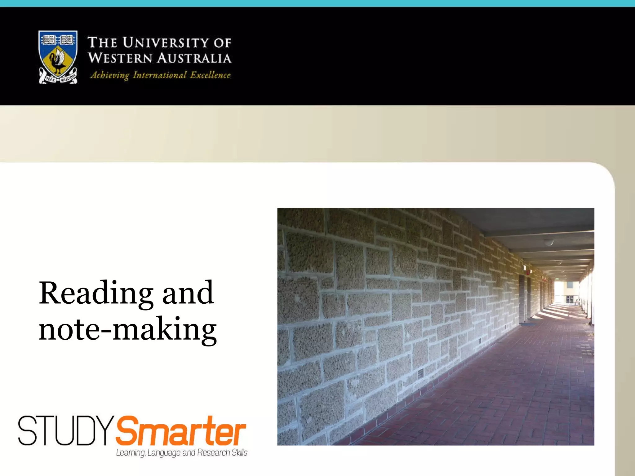 Reading and Notemaking | PPT | Books and Literature