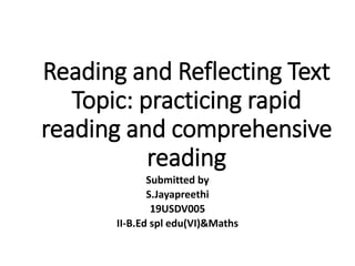 Reading and Reflecting on text | PPT