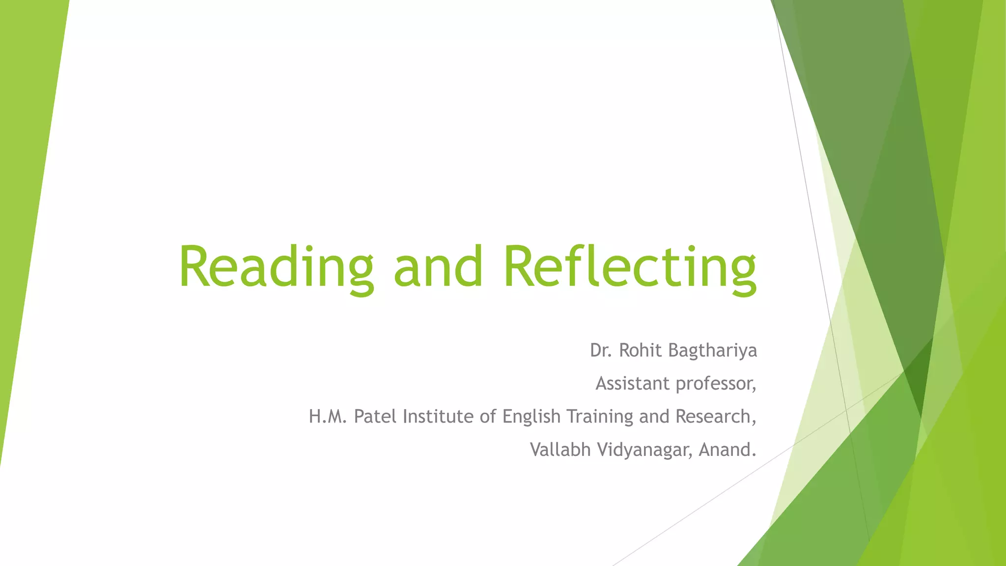 Reading Reflection Techniques | PPT