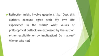 Reading and reflecting | PPTX