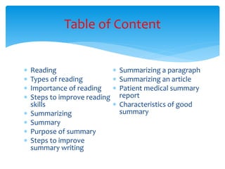 Reading and Summarizing.pptx