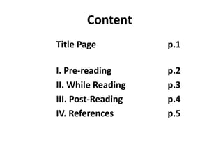 Reading and Thinking Strategies across Text Types | PPTX