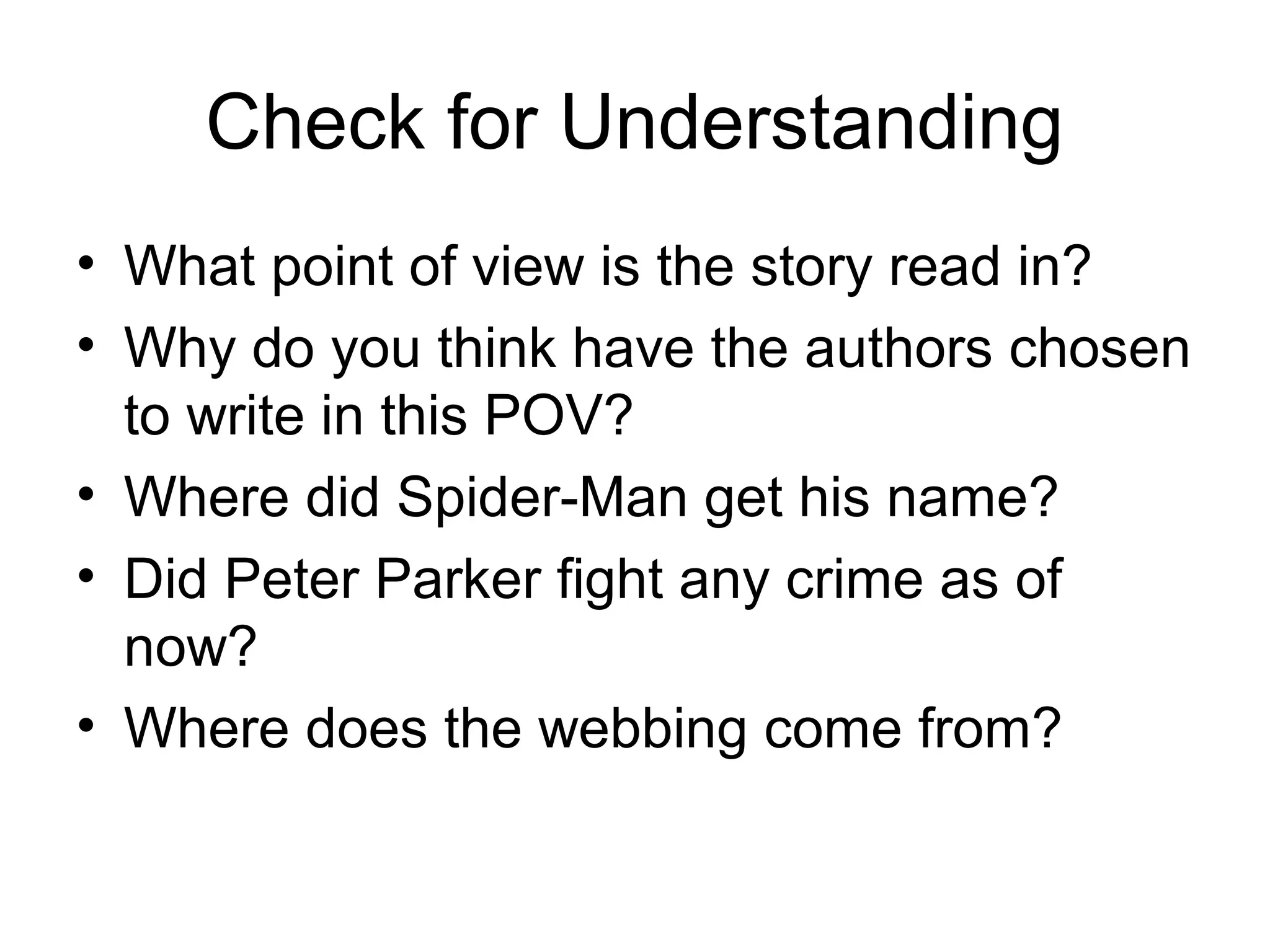 The Amazing Spider-Man #1 Reading and Understanding. | PPT | Comics and ...