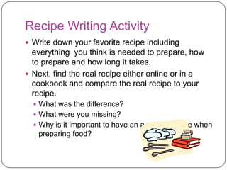 Reading and using a recipe | PPTX