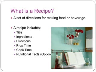 Reading and using a recipe | PPTX