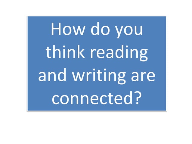 Reading and Writing Connections | PPTX