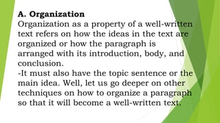 Properties of Well Written Text, READING AND WRITING.pptx