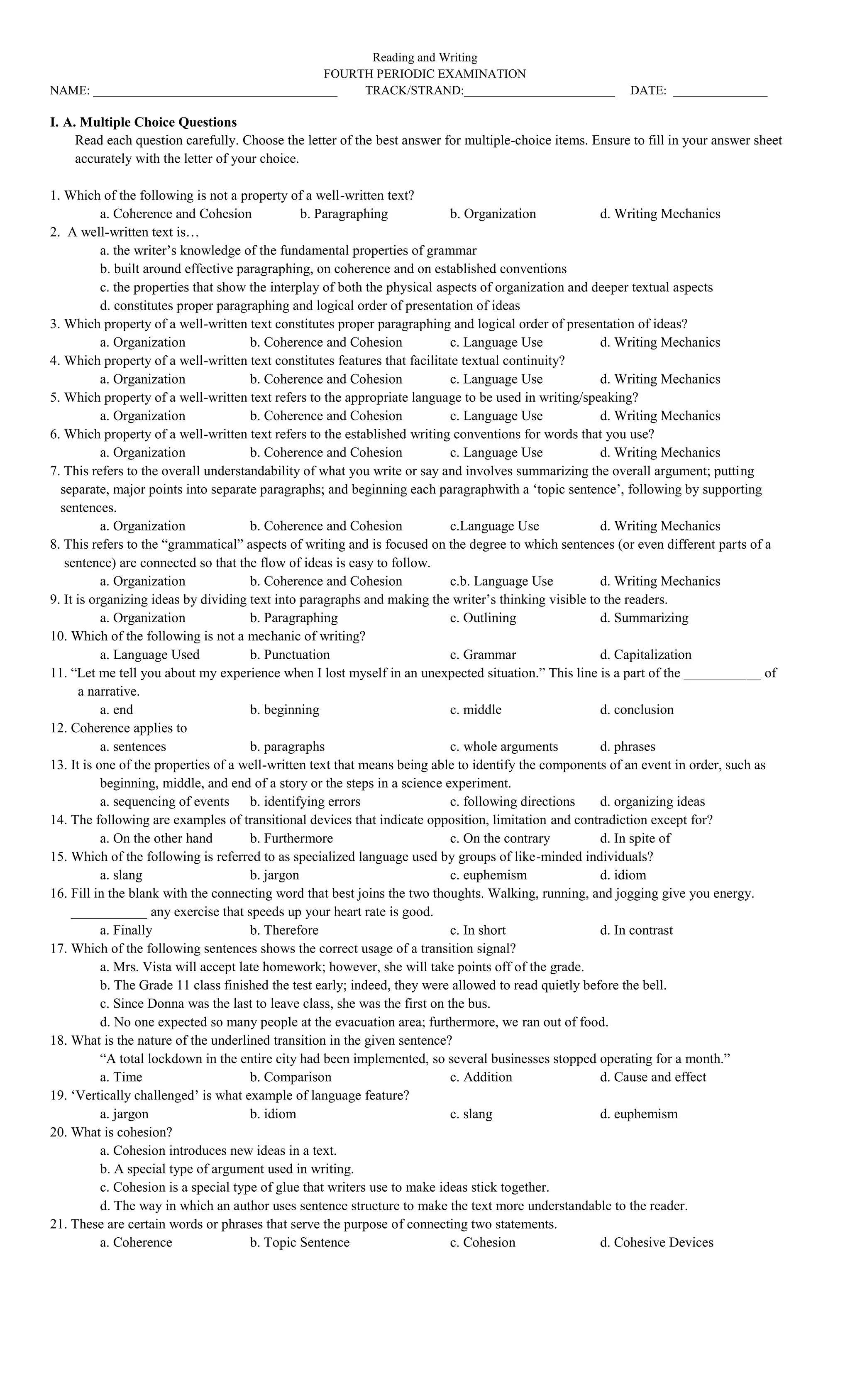Reading and Writing.4th Periodic Test.docx