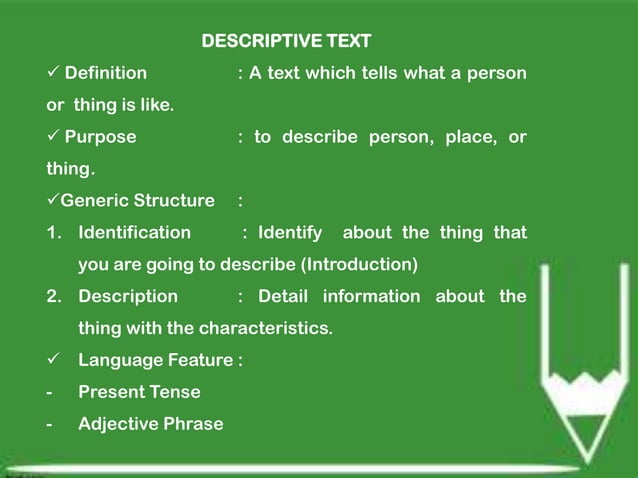 Reading and writing descriptive text | PPTX