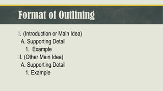 Reading and Writing - Outlining | PDF