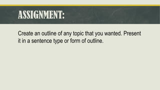 Reading and Writing - Outlining | PDF