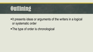 Reading and Writing - Outlining | PDF