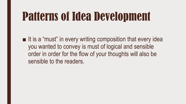 Reading and Writing - Patterns of Idea Development | PDF