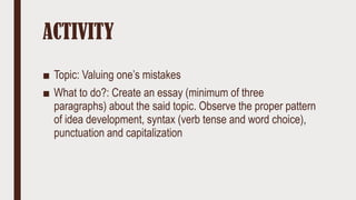 Reading and Writing - Patterns of Idea Development | PDF