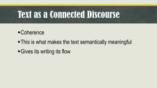 Reading and Writing - Text as a Connected Discourse | PDF