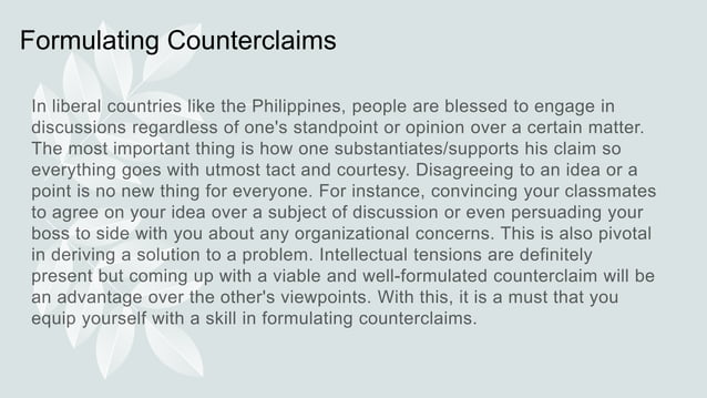 Assertions Vs. Counterclaims Reading And Writing (11) | PPTX | Educational Assessment | Education