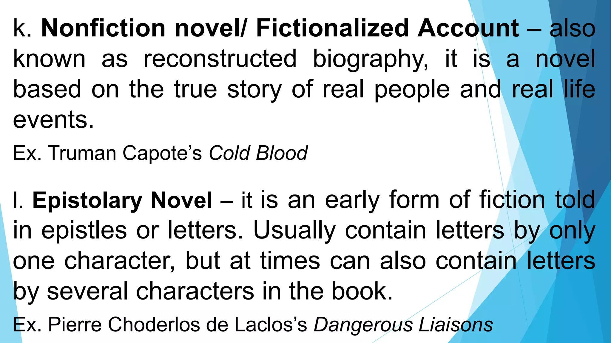 Reading and writing fiction | PPTX | Genres