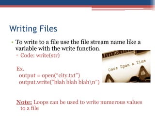 Reading and Writing Files | PPTX